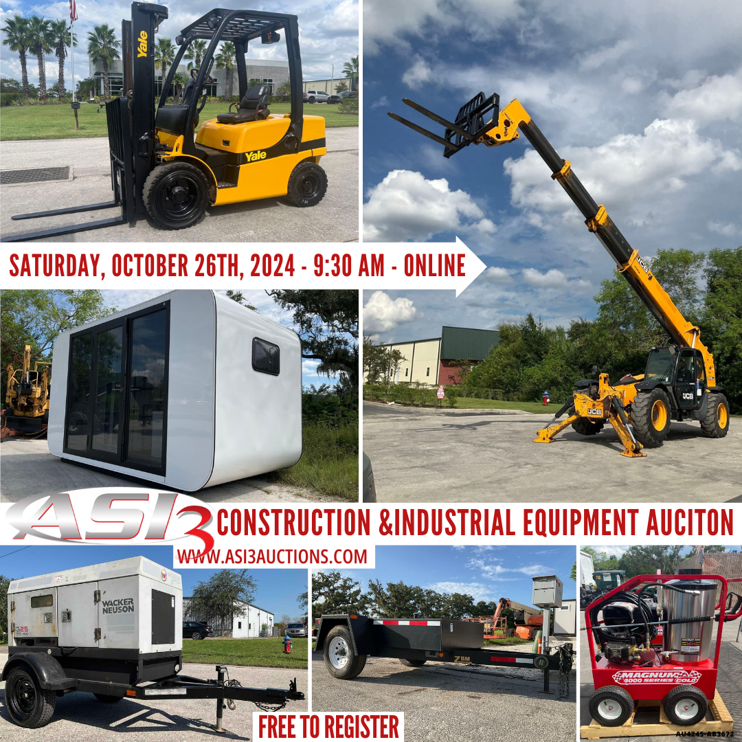 Upcoming Auctions - ASI3 Auctions | Equipment Auctions